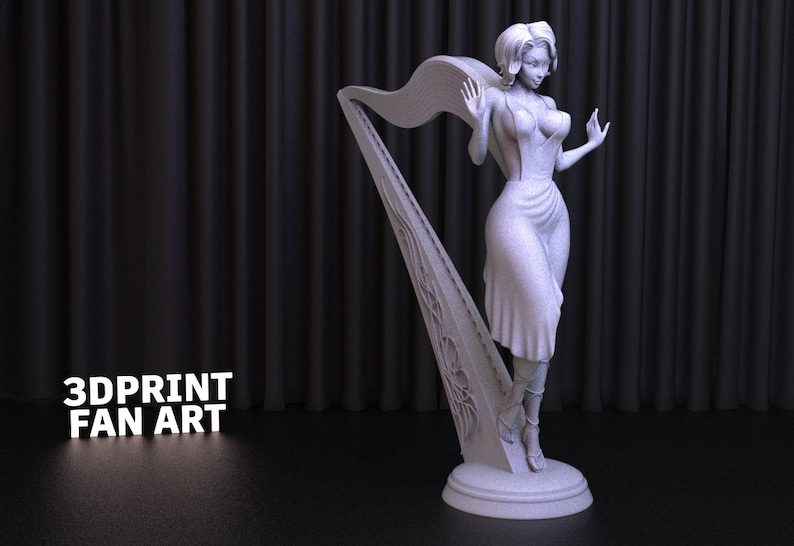 Golden Harp Sexy Girl 3d Print Stl File For 3d Printing3d Etsy