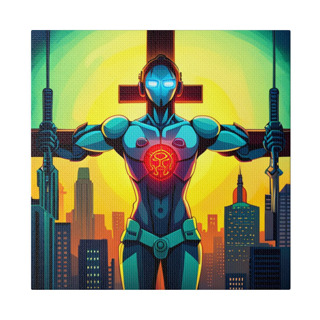 Cyberpunk Robot colossus Wall Decor Matte Canvas - Etsy