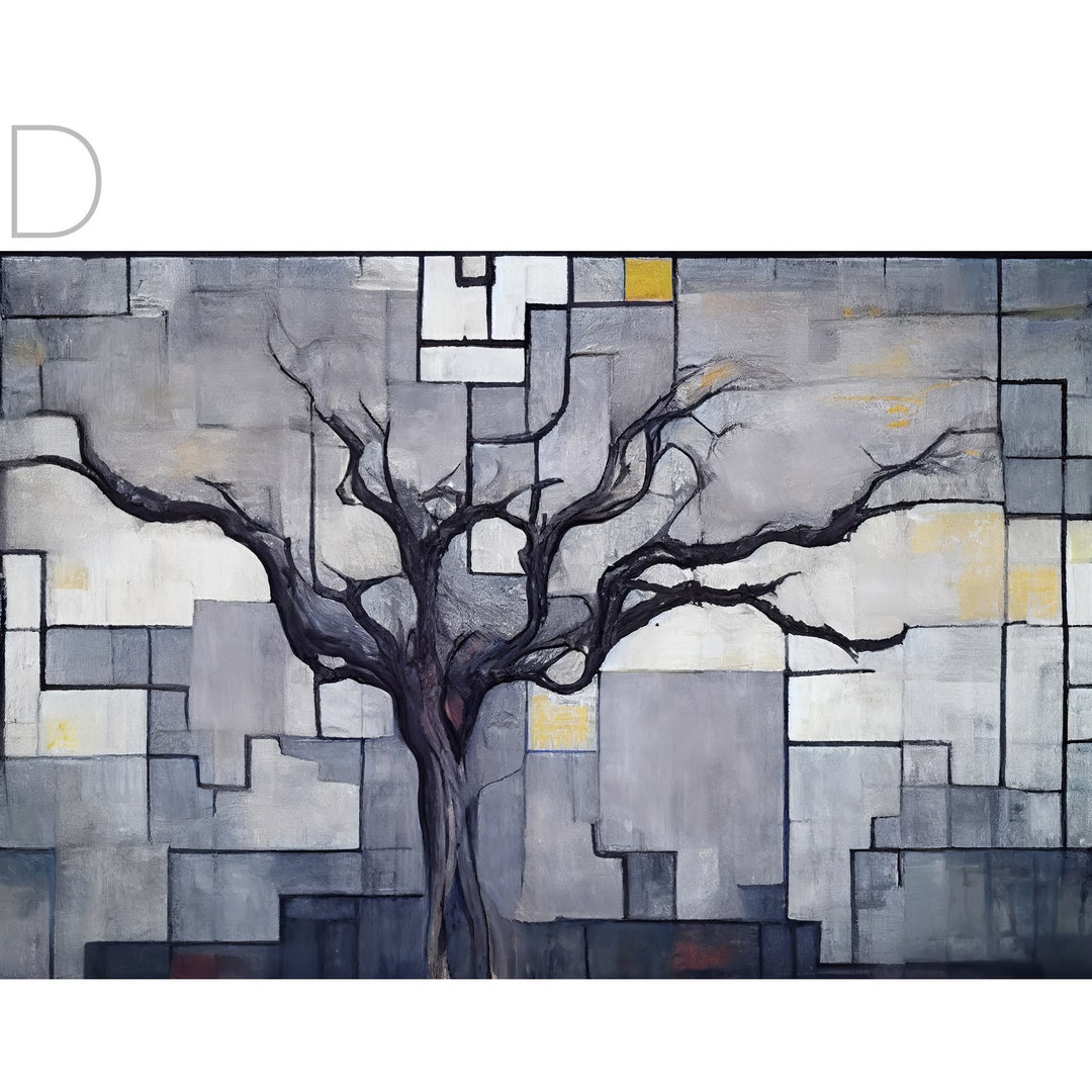 Cubism Art Movement Grey Tree Direct Download - Etsy
