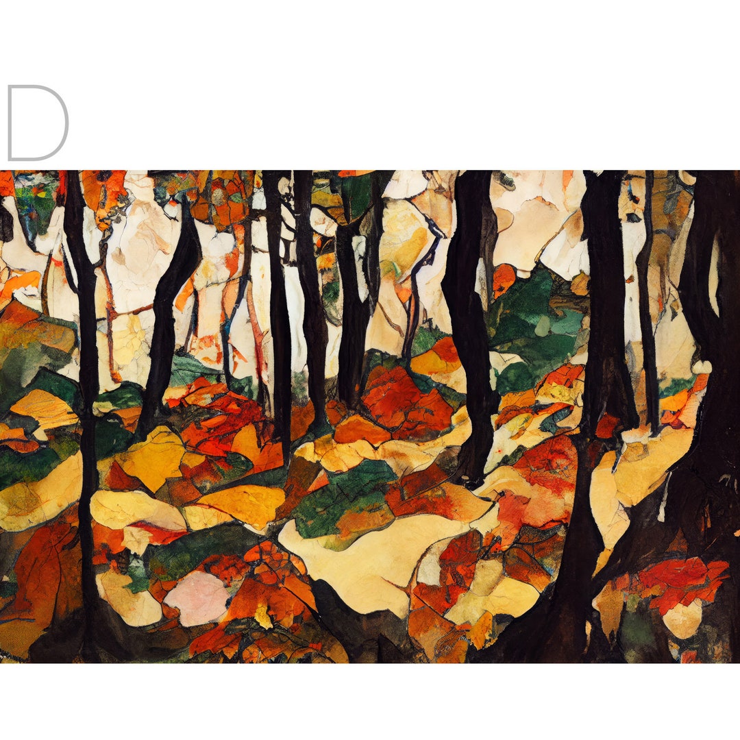 Expressionism a Modern Art Style Autumn Forest Trees - Etsy