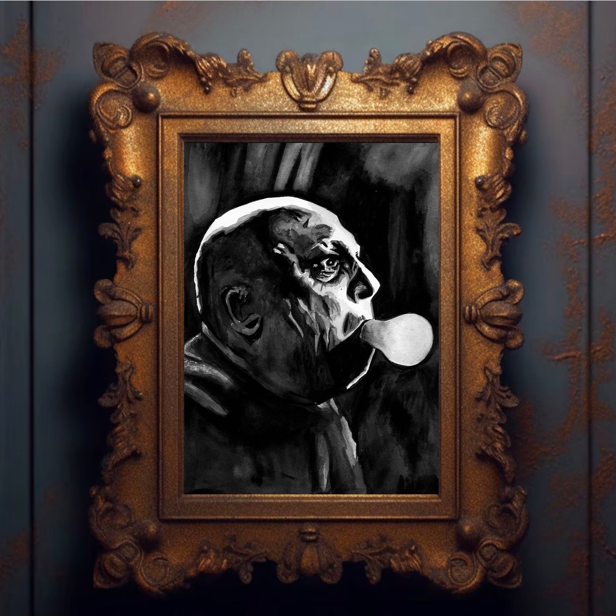 Addams Family|uncle Fester| 12x16 Black and White Wall Decor Art Print ...