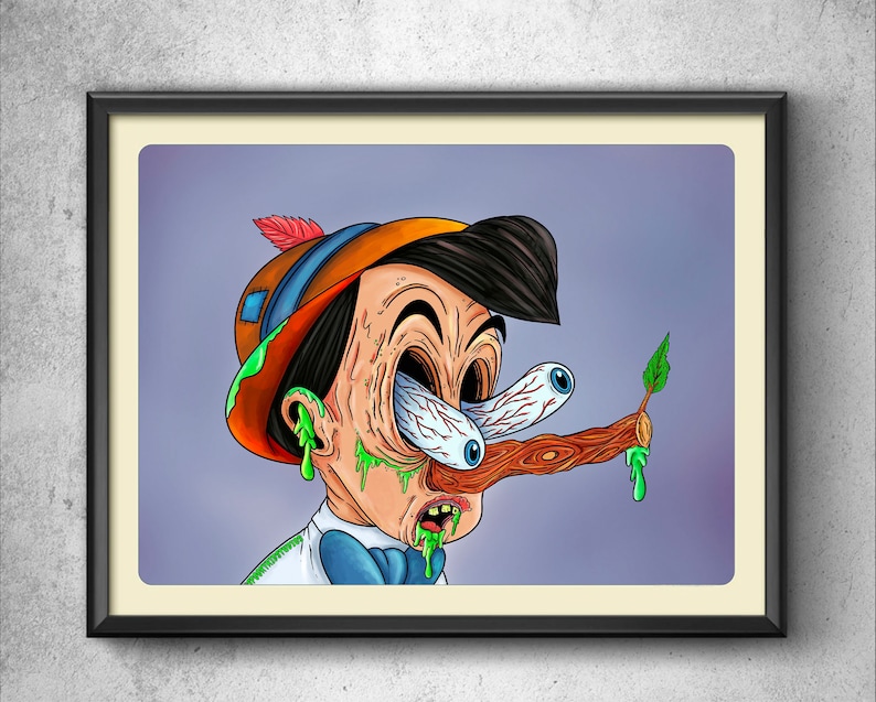 Pinocchio Fink Weird Wall Art Print Rat Fink, Weirdos Creepy, Spooky ...