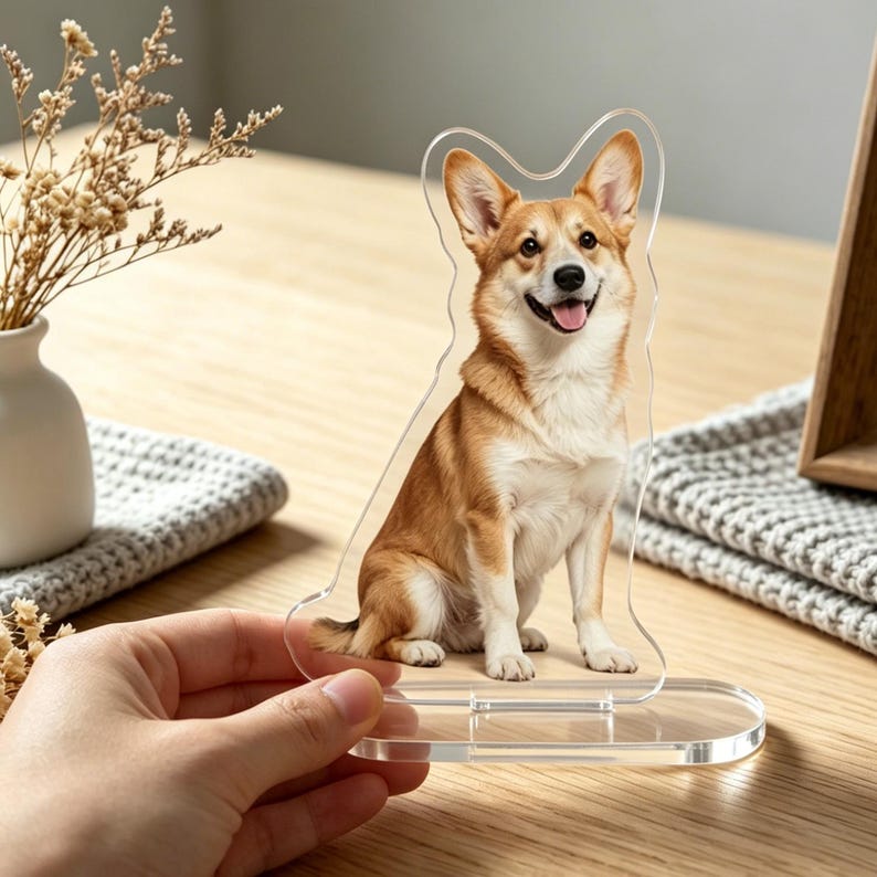 Custom Acrylic Photo Stand, Double Sided Personalized Couple & Pet ...