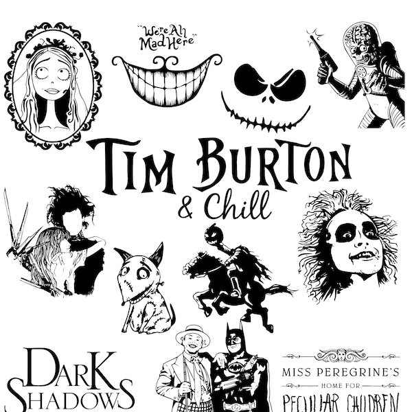 Tim Burton and Chill Svg - Etsy UK