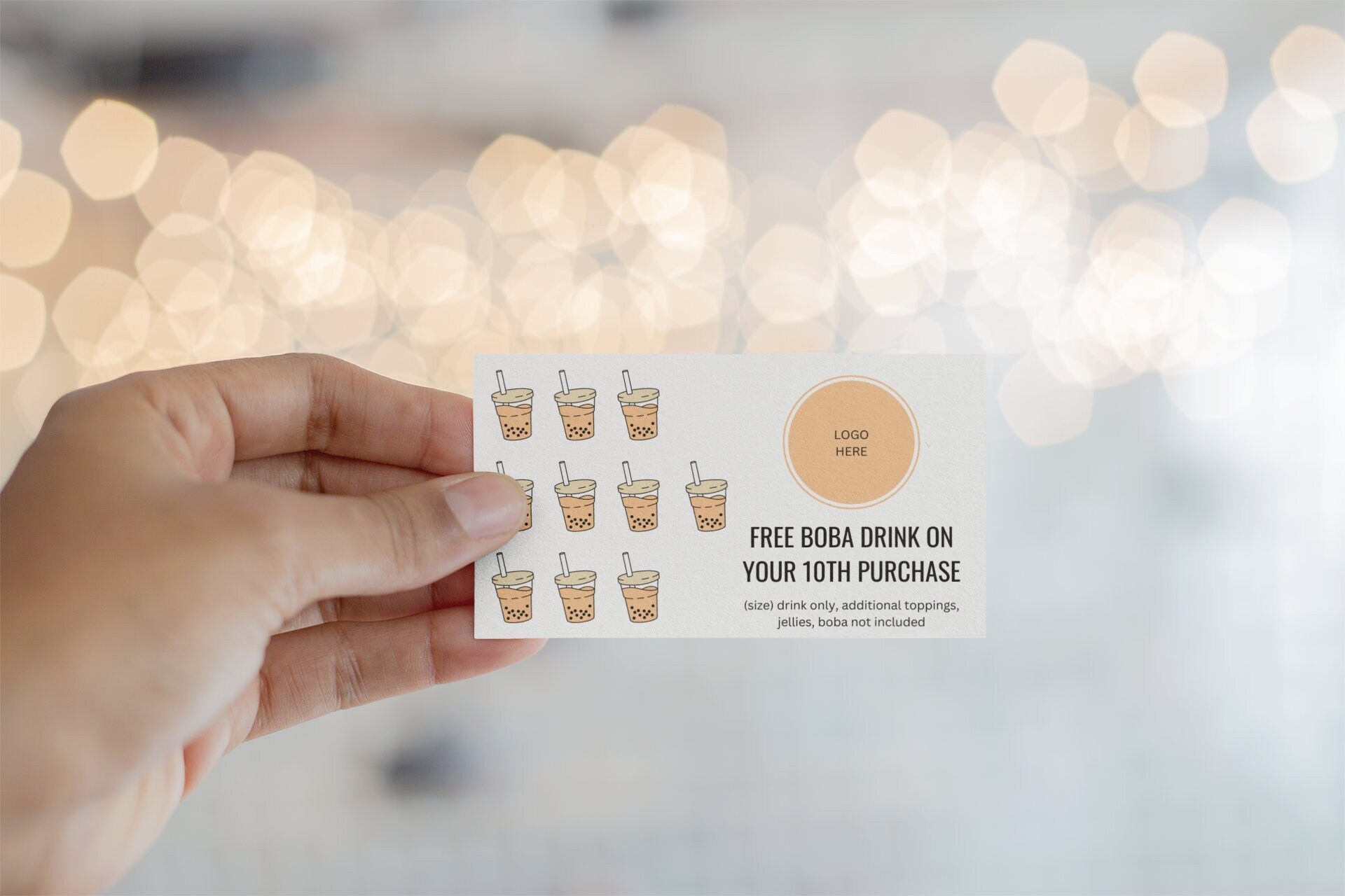 Boba Tea Loyalty Card | Bubble Tea | Punch Card | Digital Template ...