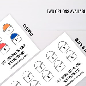 Snow Cone Loyalty Punch Card: Printable Business Template (editable in ...