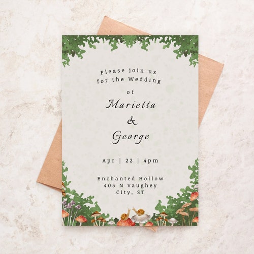 Mushroom Birthday Invitation Forest Invite Woodland Party - Etsy