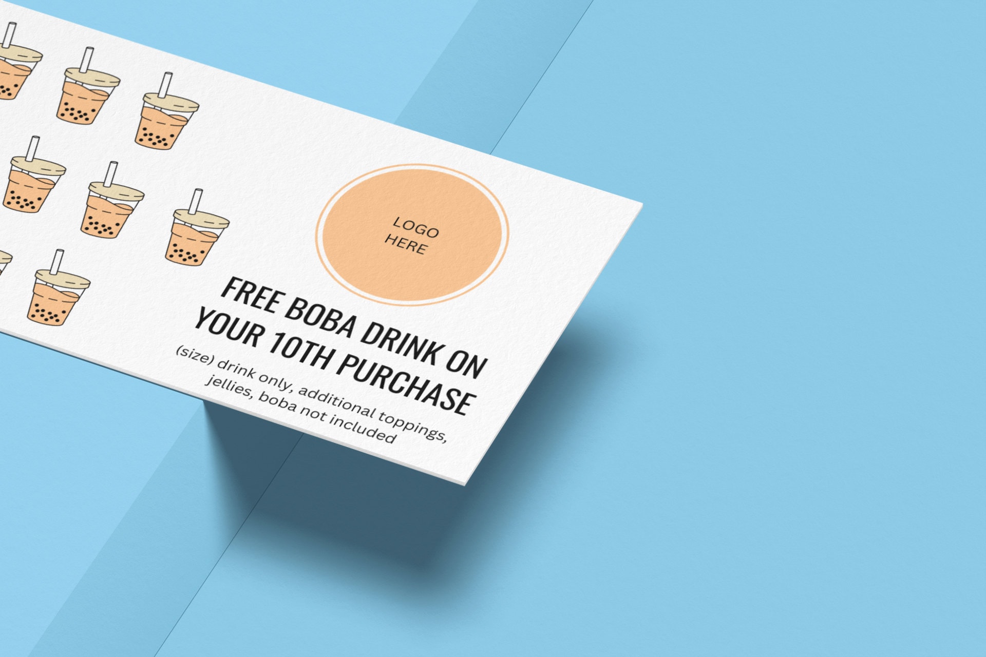 Boba Tea Loyalty Card Template: Printable Punch Card (digital) - Etsy