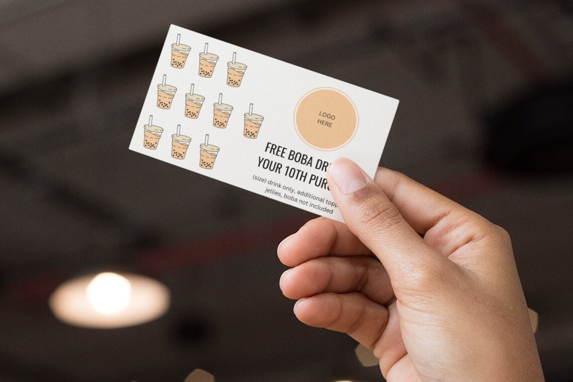 Boba Tea Loyalty Card Template: Printable Punch Card (digital) - Etsy