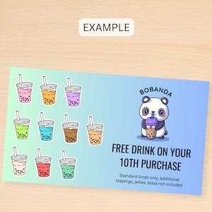 Boba Tea Loyalty Card Template: Printable Punch Card (digital) - Etsy