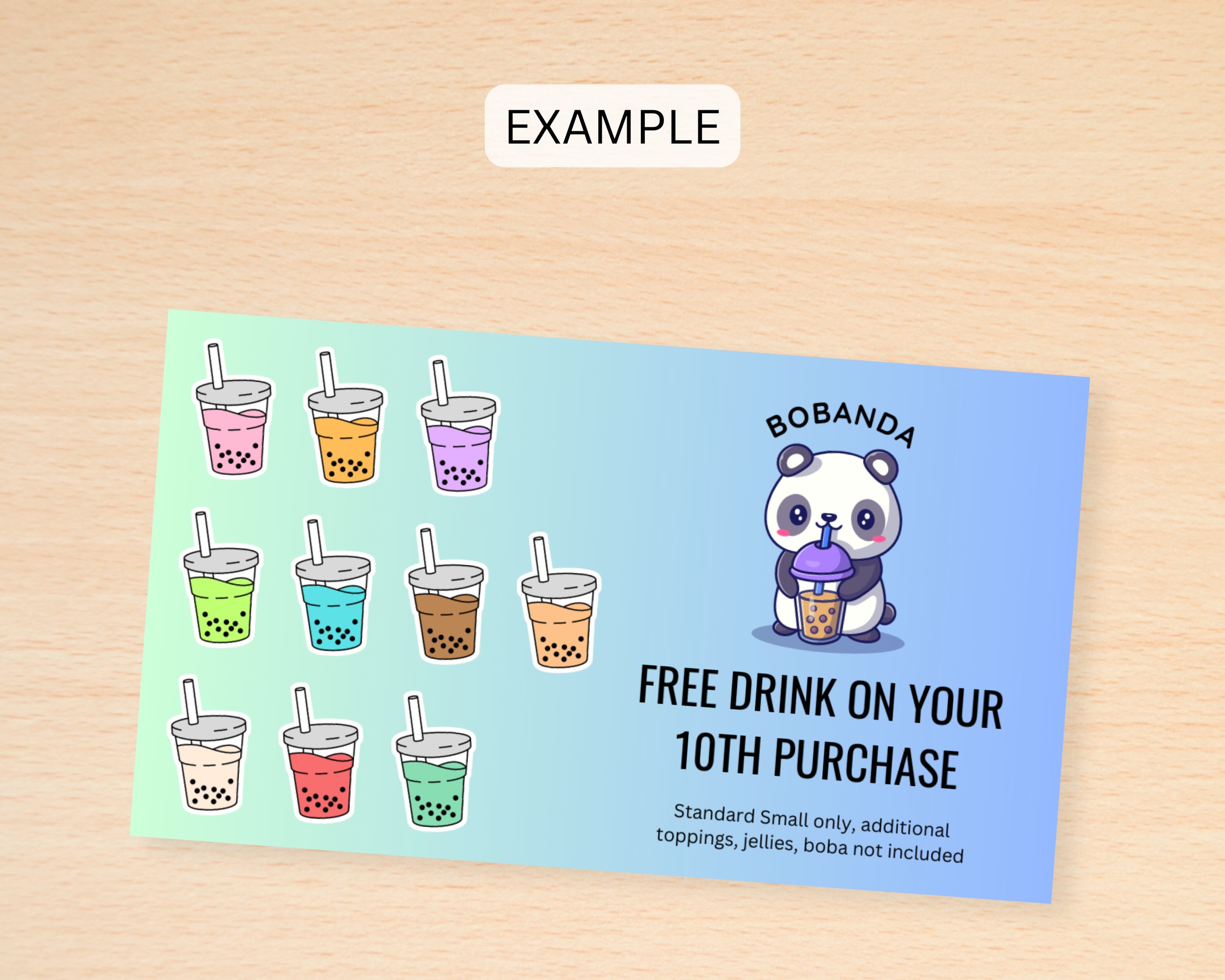 Boba Tea Loyalty Card | Bubble Tea | Punch Card | Digital Template ...