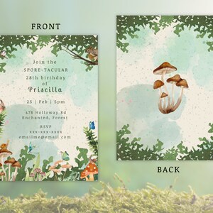 Mushroom Birthday Invitation | Forest Invite | Woodland Party | Nature ...