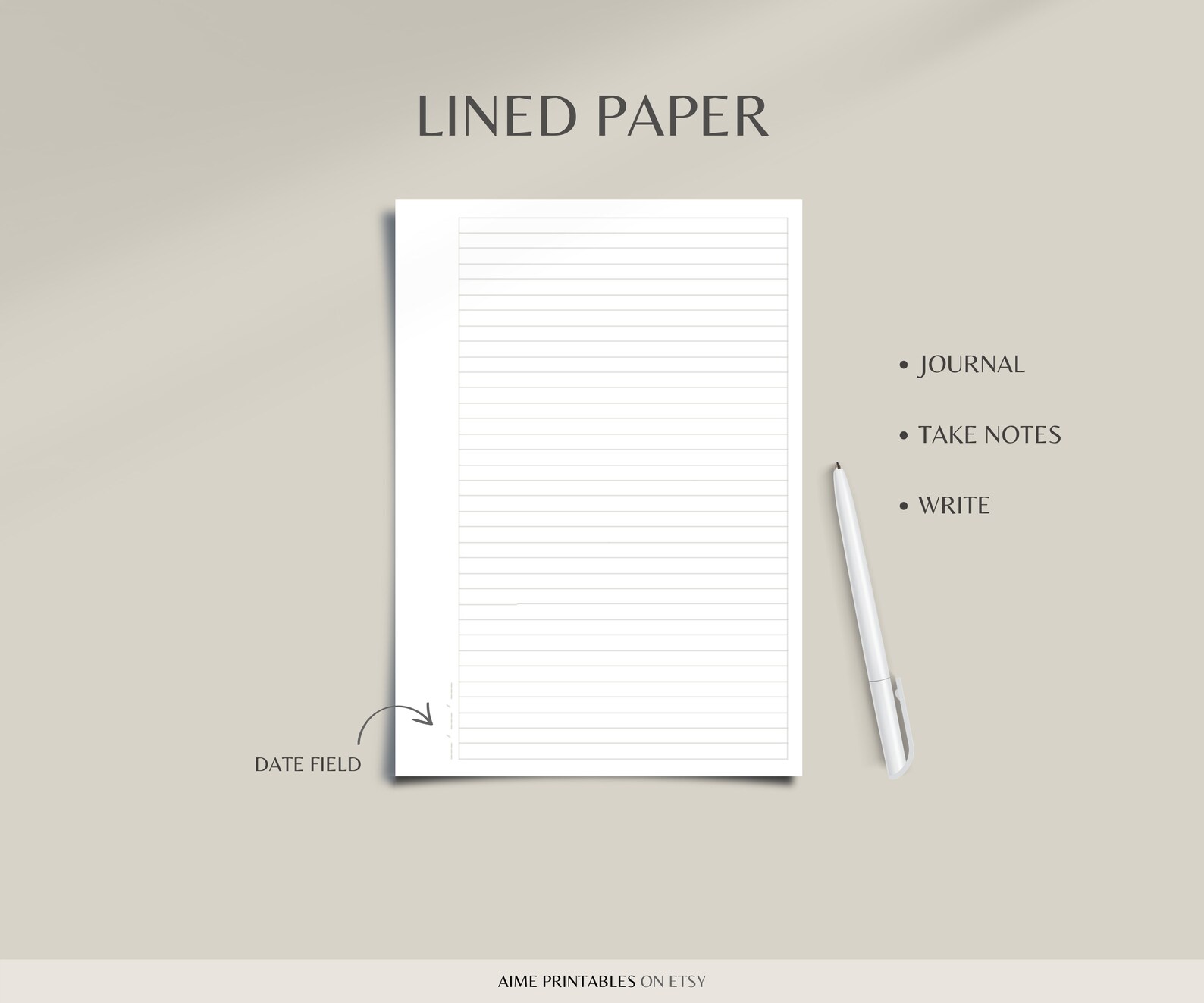 Notebook Paper Pages Printable | Graph Paper, Lined Ruled Note Taking ...