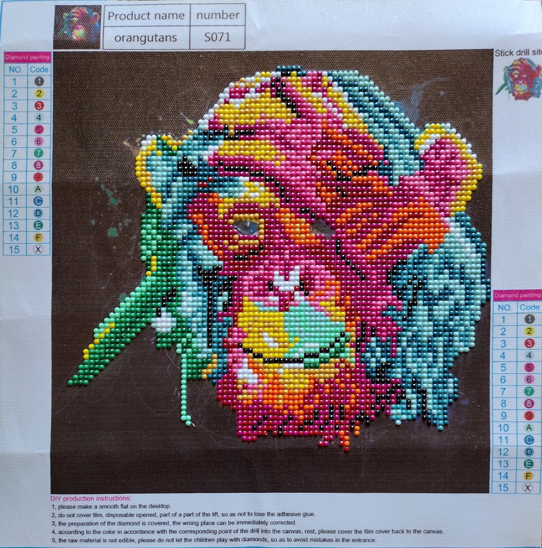 Monkey Completed Diamond Art Painting - Etsy