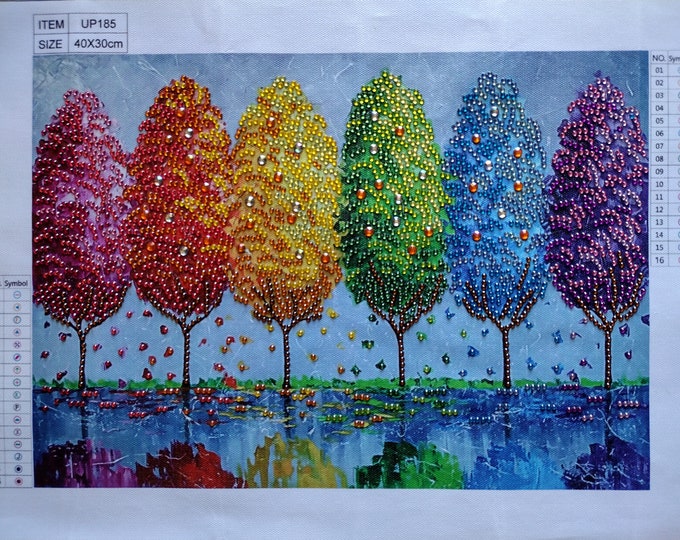 Rainbow Trees - Completed Diamond Art Painting - Etsy
