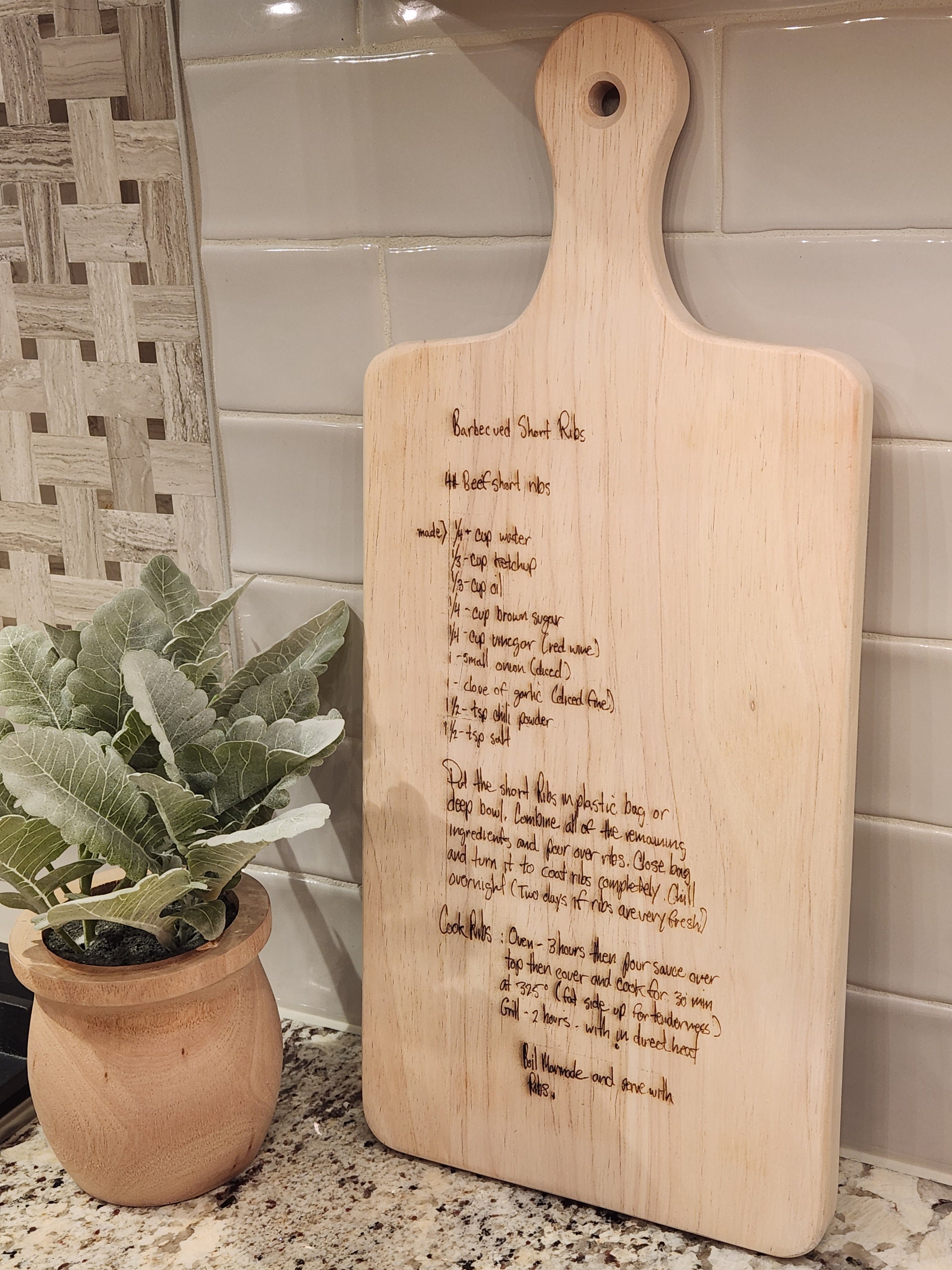 Custom Engraved Recipe Board, Handwritten Recipe Cutting Board ...