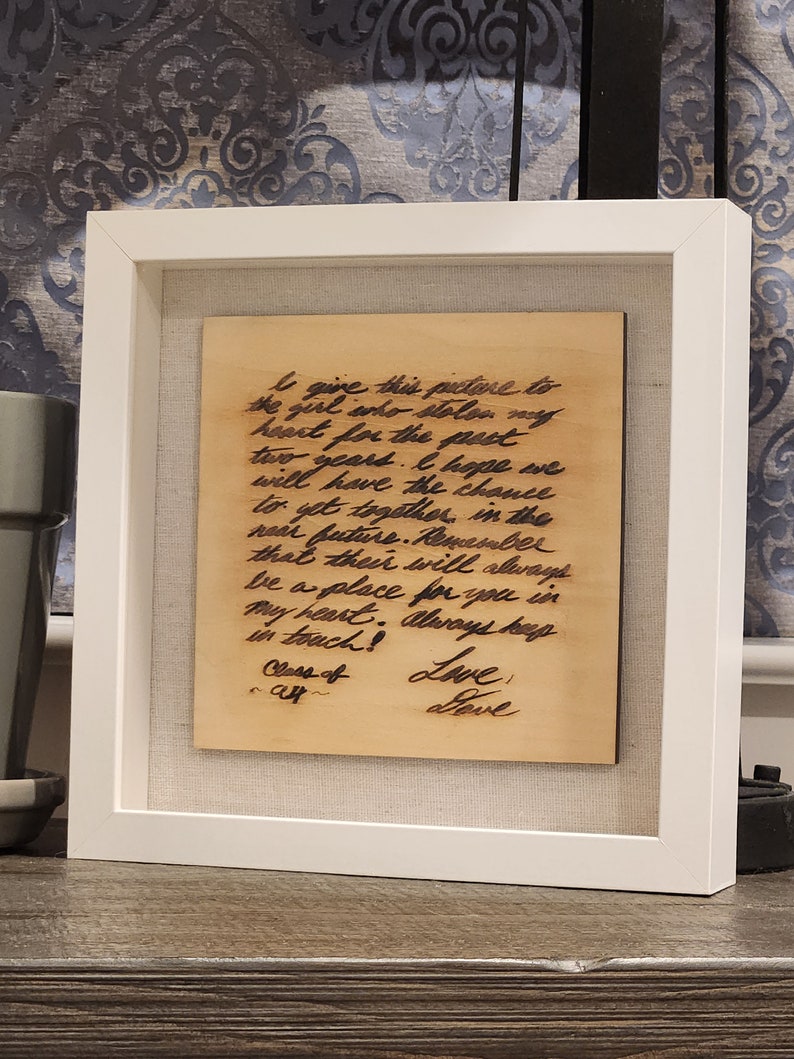 Custom Handwriting Engraved Wood Sign - Shadow Box Keepsake - Etsy