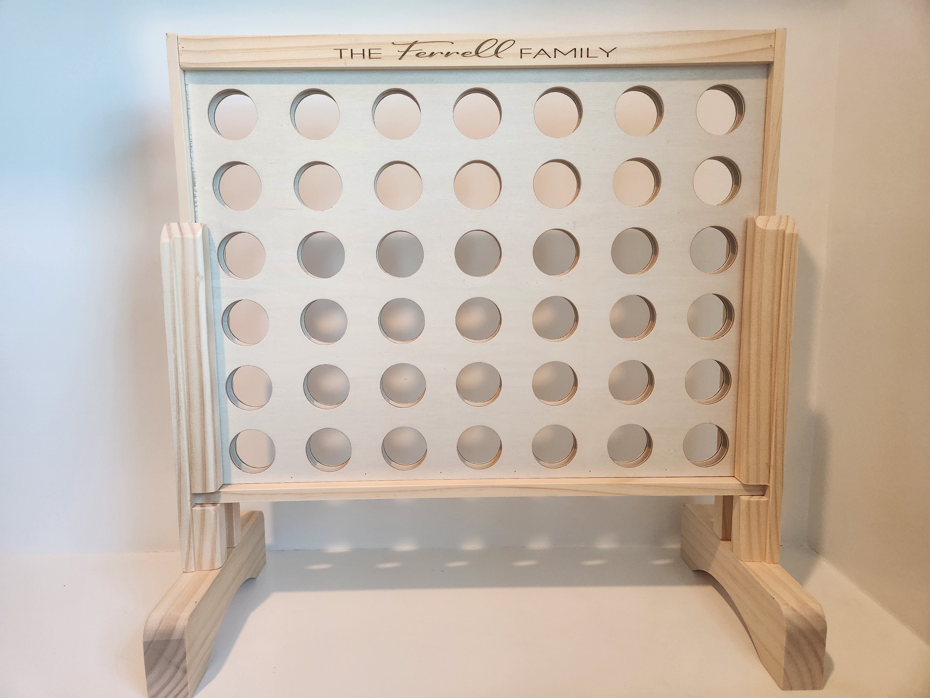 Personalized Giant JUMBO Handcrafted Tabletop 4-in-a-row Game Wooden ...