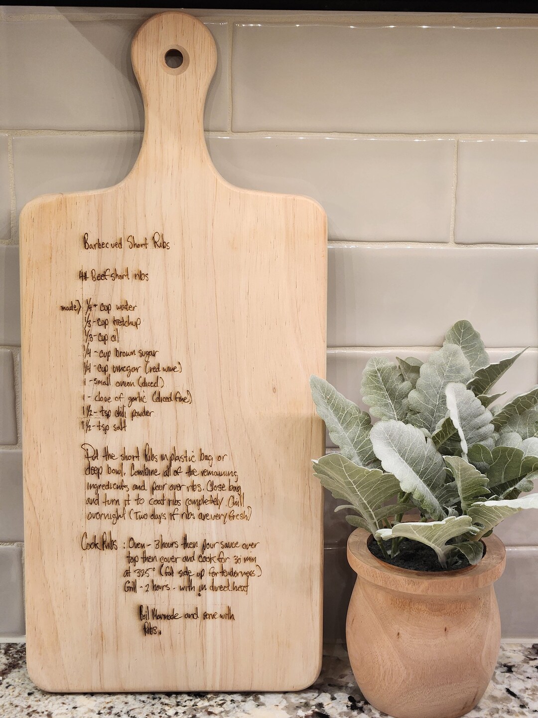 Custom Engraved Recipe Board, Handwritten Recipe Cutting Board ...
