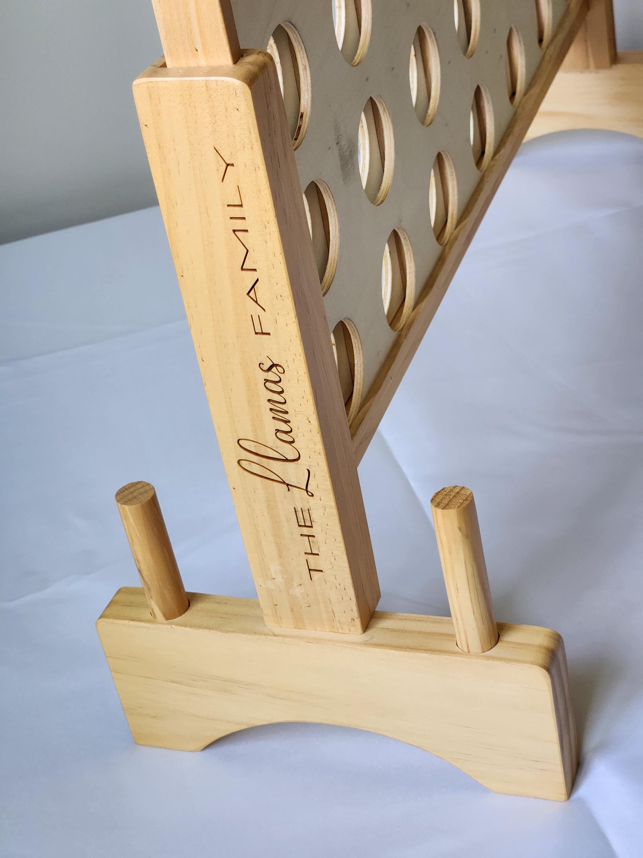 Personalized Giant JUMBO Handcrafted Tabletop 4-in-a-row Game Wooden ...