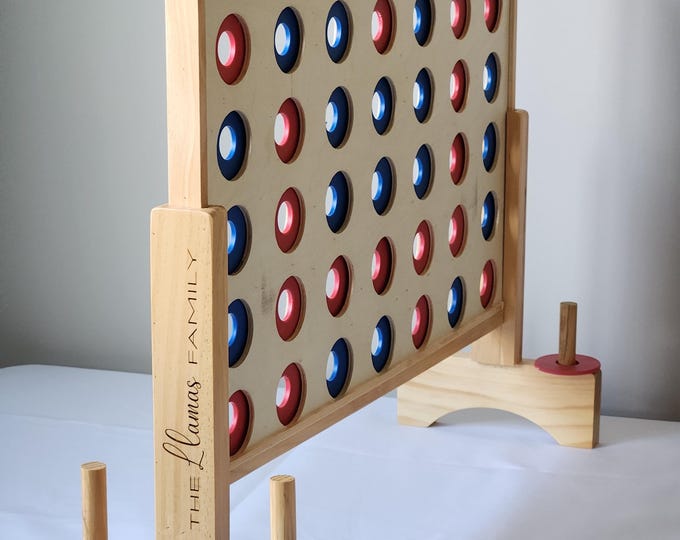 Personalized Giant JUMBO Handcrafted Tabletop 4-in-a-row Game Wooden ...