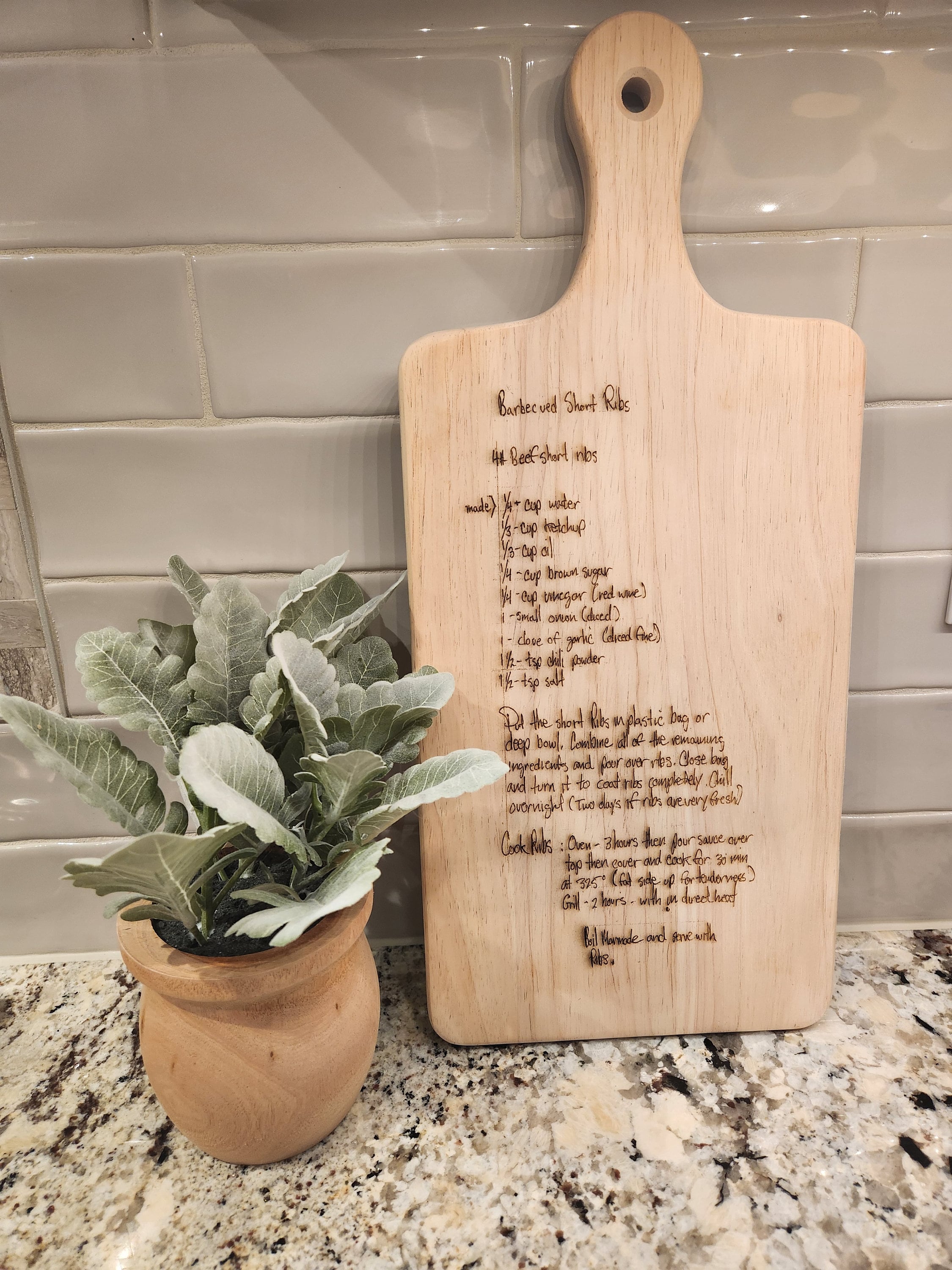 Custom Engraved Recipe Board, Handwritten Recipe Cutting Board ...