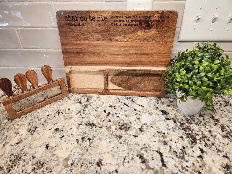 Charcuterie Adult Lunchable Acacia Cutting Board, Custom Acacia Cutting ...