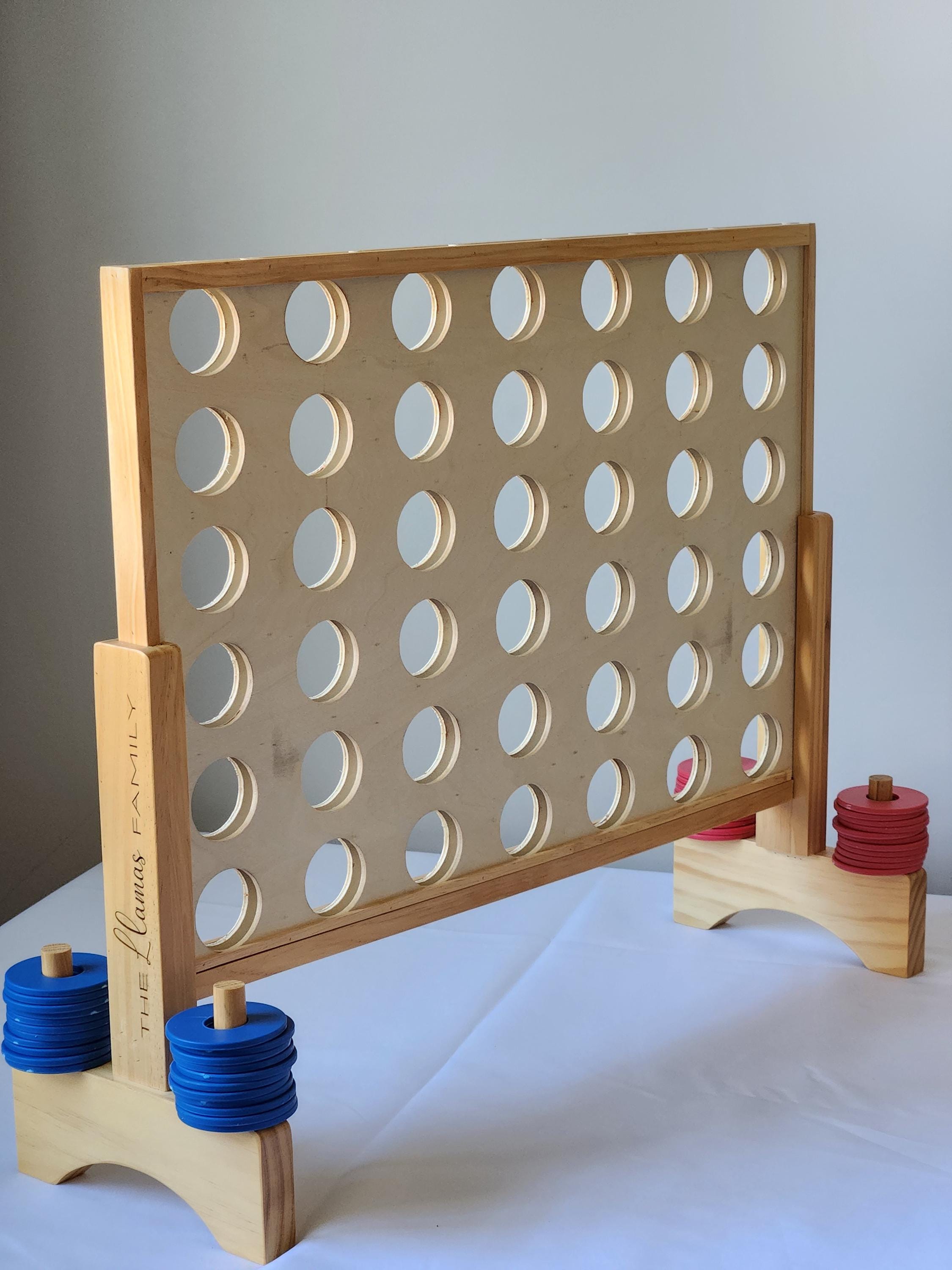 Personalized Giant JUMBO Handcrafted Tabletop 4-in-a-row Game Wooden ...