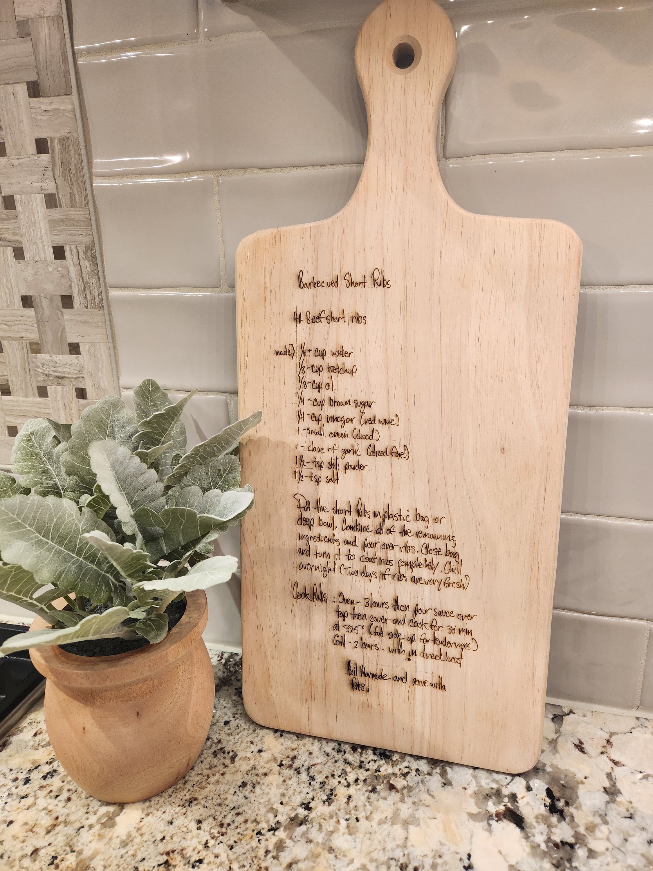 Custom Engraved Recipe Board, Handwritten Recipe Cutting Board ...