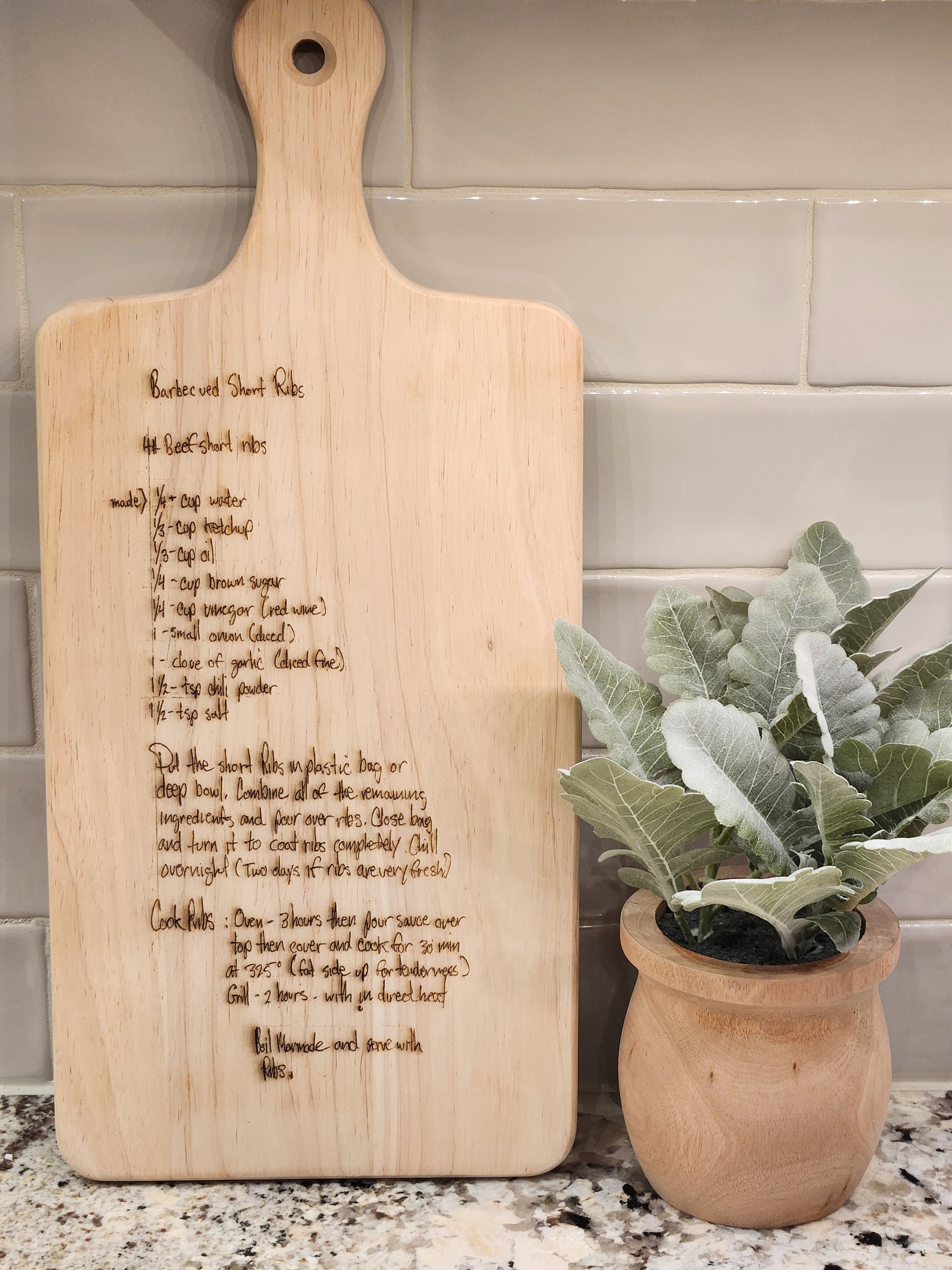 Custom Engraved Recipe Board, Handwritten Recipe Cutting Board ...