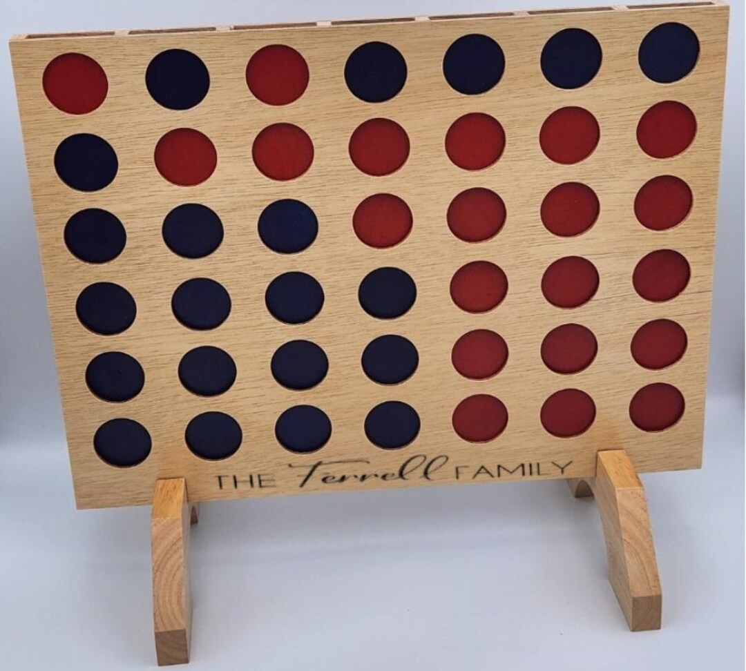 Personalized Four-in-a-row Game: Handcrafted Wooden Tabletop Board - Etsy