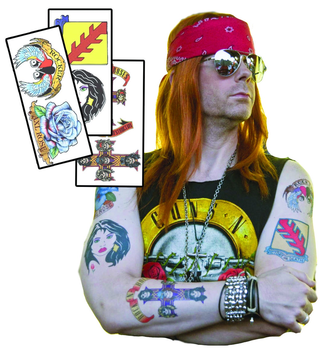 80's Rocker Life-sized Fake Tattoo Set Ships From USA FAST Life Sized ...