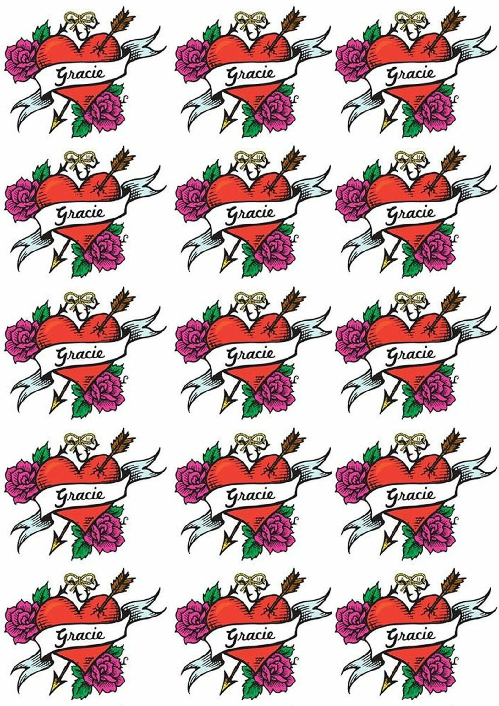 Custom Temporary Tattoos A5 Sheet Full of Your Own Tattoo Designs - Etsy