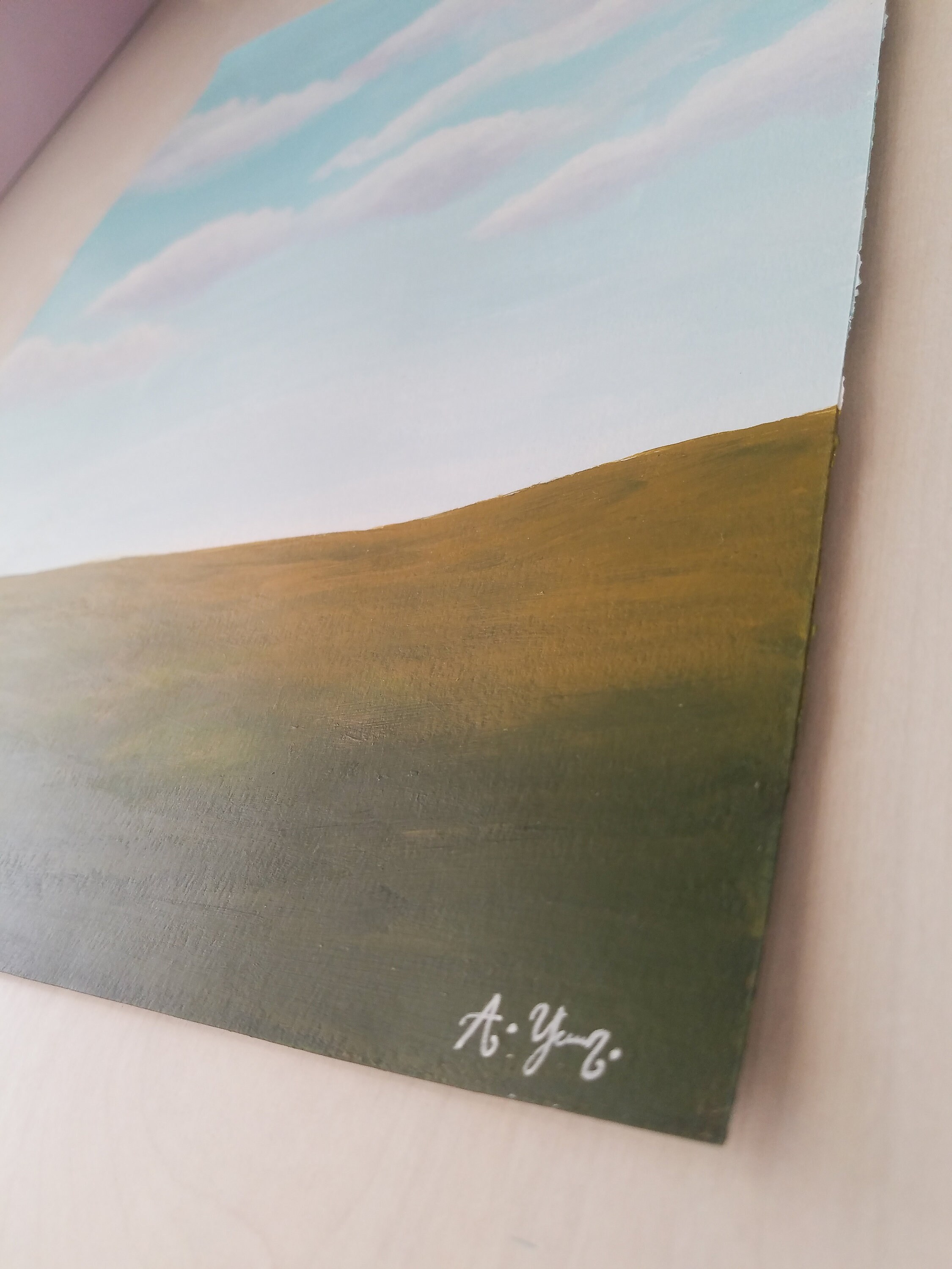 Minimalist Landscape Artwork Original Painting on Paper Handmade Art ...