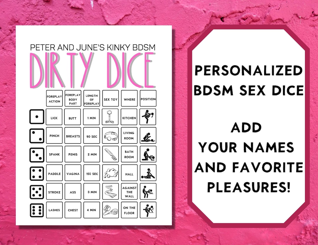 Editable Kinky BDSM Sex Dice Personalized Dirty Dice Kinky - Etsy