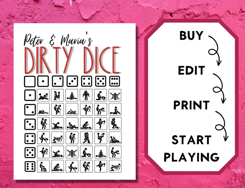Editable Sex Position Sex Dice Personalized Dirty Dice Kinky - Etsy