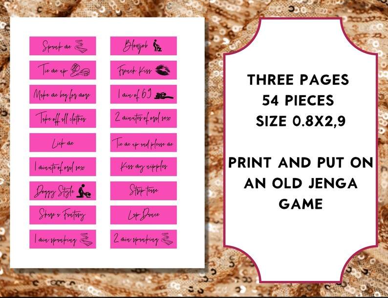 Sexy Jenga Game Foreplay Game Sex Games Sexy Games Naughty Etsy