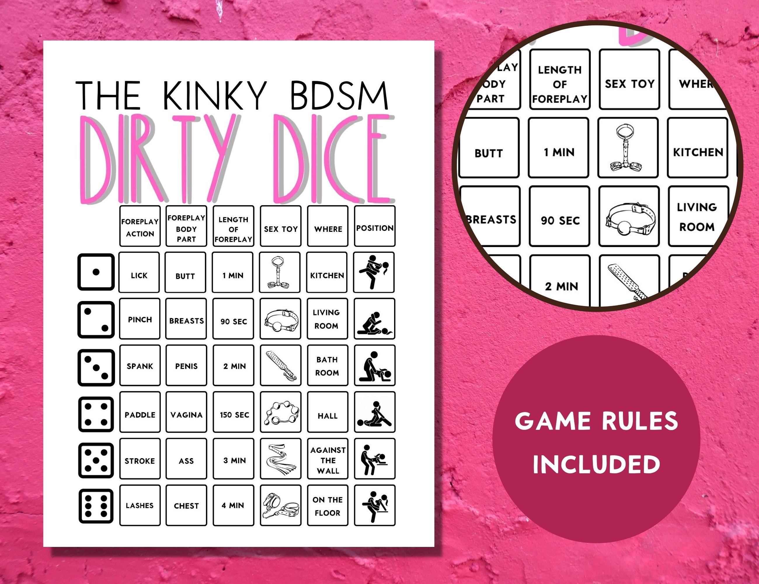 Kinky BDSM Sex Dice, Dirty Dice, Kinky Games, Couples Dice Game, Sex Games, Sexy Games, Foreplay ...