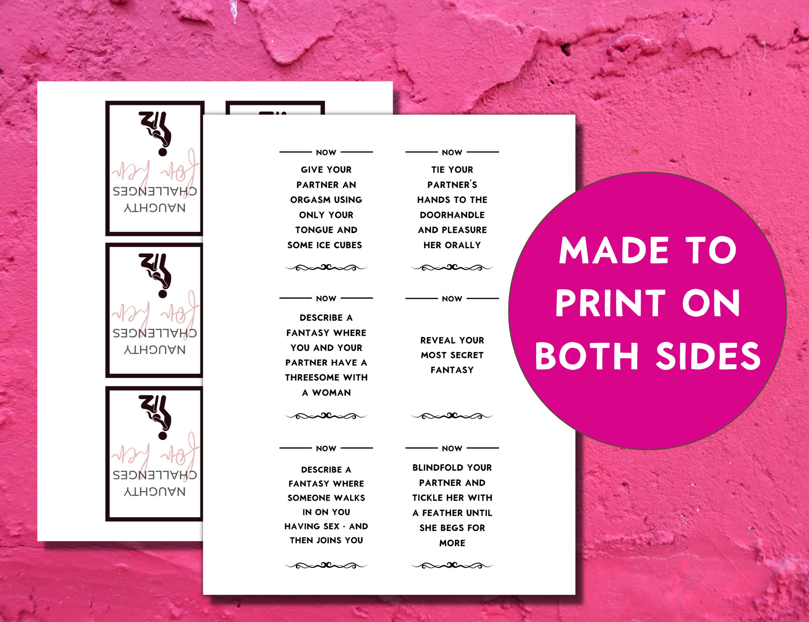 Sex Game, 120 Sex Challenges for Him and Her, Printable Kinky Game for Couples, Kinky Games ...