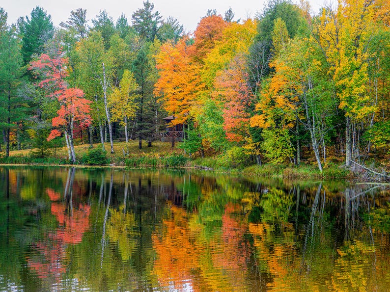 Northern Wisconsin Fall Landscape Photo: Autumn Colors. Fall Water ...