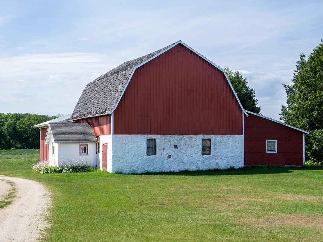 Red Barn Photograph Taken on a Summer's Day. Rural Wisconsin ...