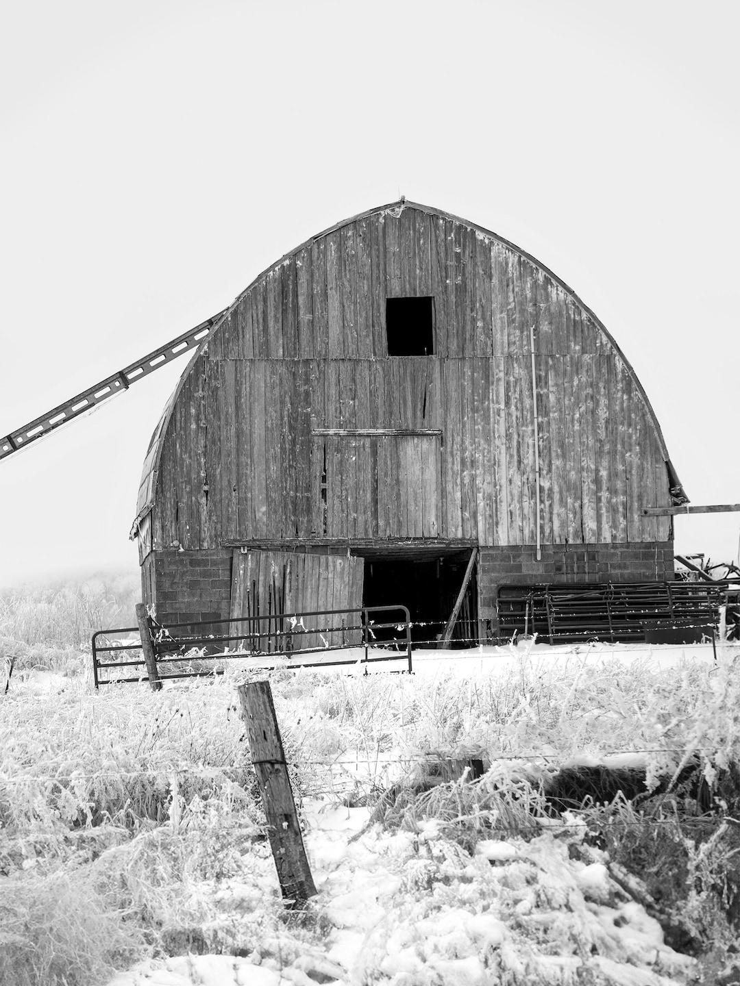 Black and White Photo of an Old Rustic Barn Taken in Rural Wisconsin in ...