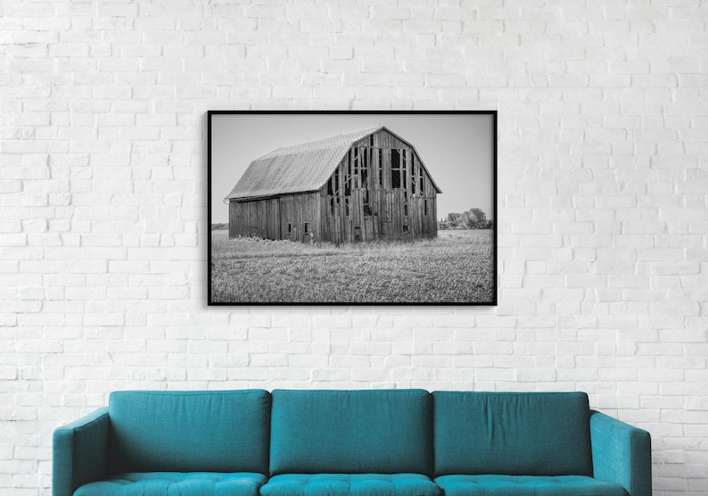 Rustic Black and White Barn Photo. Farmhouse Decor (instant Download ...