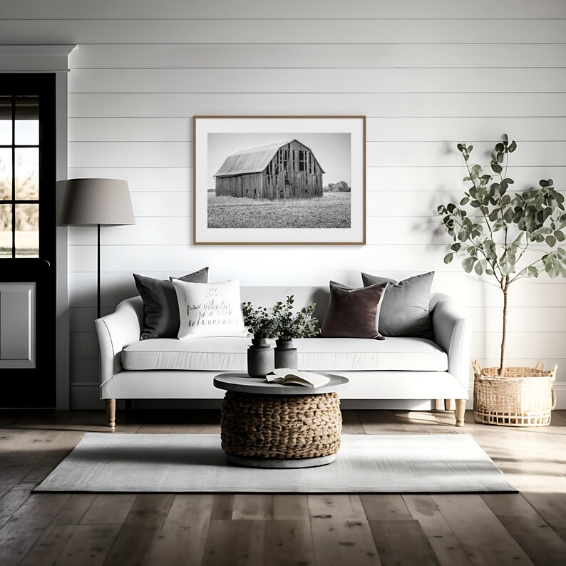 Rustic Black and White Barn Photo. Farmhouse Decor (instant Download ...