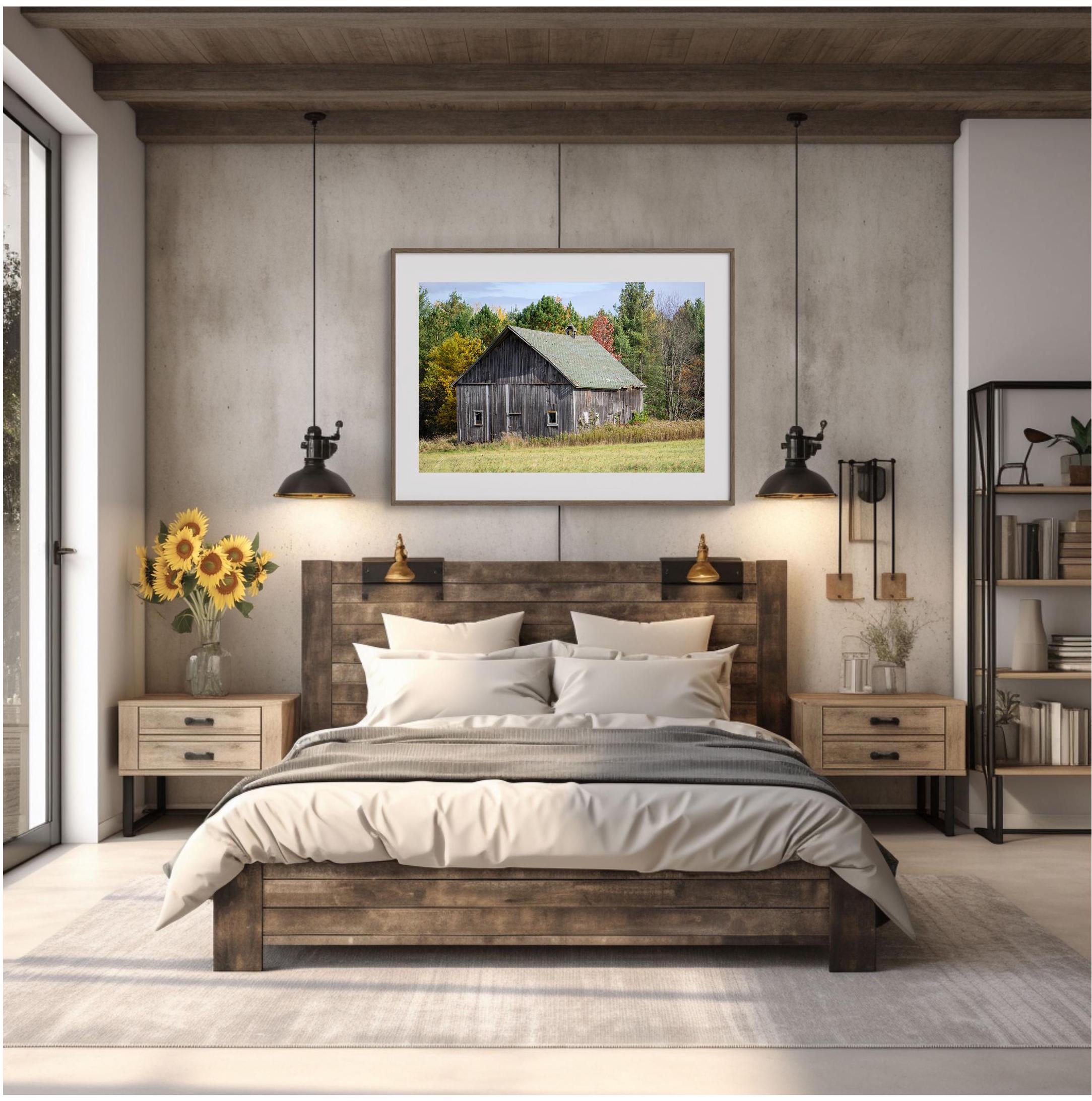 Rustic Farmhouse Building. Wisconsin Fall Landscape Photography. Autumn ...