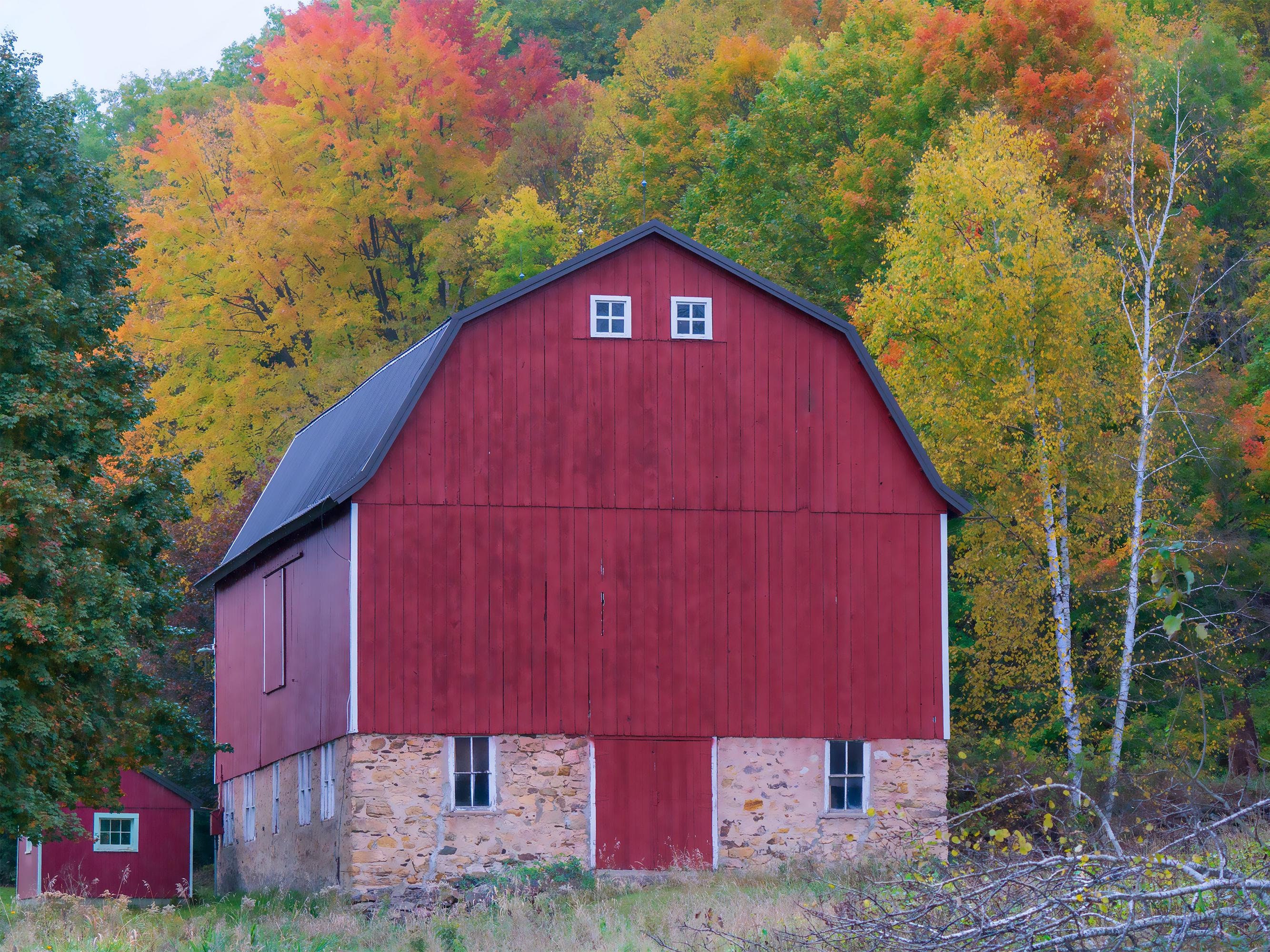 Red Barn Photo. Wisconsin Fall Landscape Photography. Rural Farm Scene ...