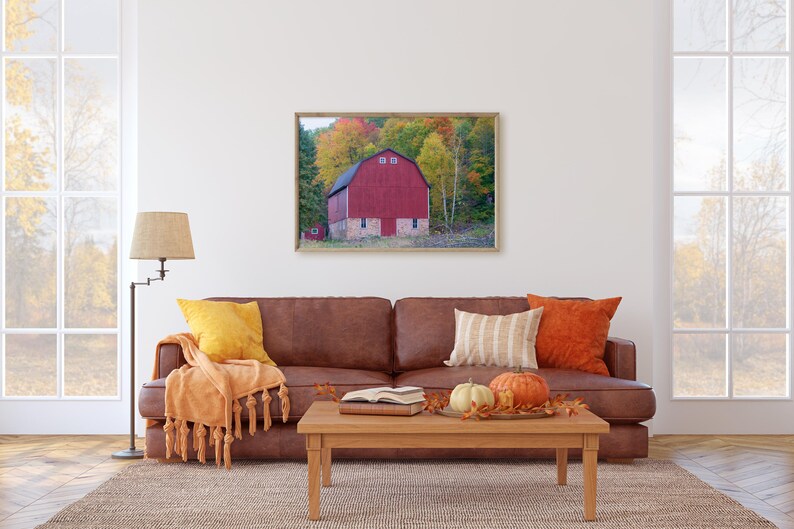 Red Barn Photo. Wisconsin Fall Landscape Photography. Rural Farm Scene ...