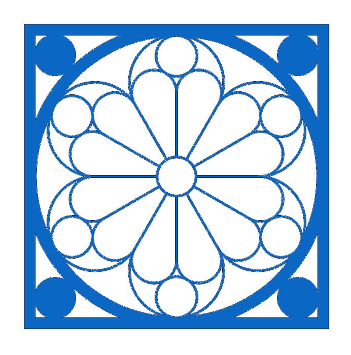 Gothic Cathedral Rose Window 02, Pattern for Laser Cutting, Layered ...