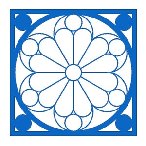 Gothic Cathedral Rose Window 02, Pattern for Laser Cutting, Layered ...