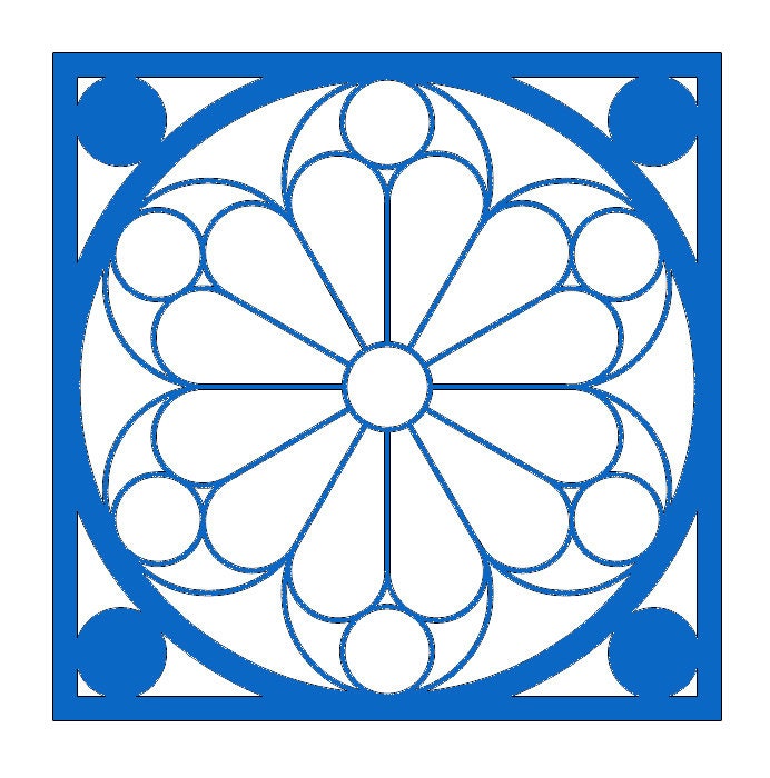 Gothic Cathedral Rose Window 02, Pattern for Laser Cutting, Layered ...